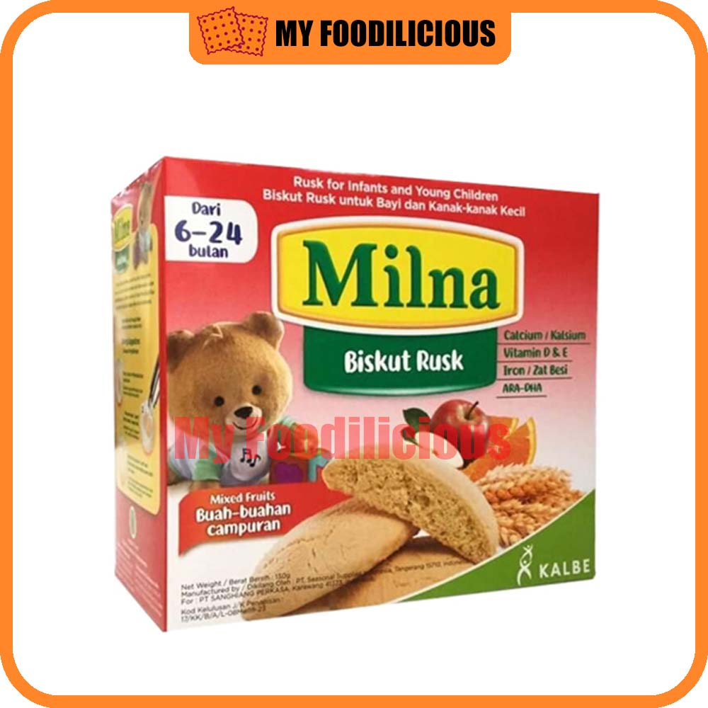 MILNA Biskut Rusk 6-24 Month Original/Mix Fruit/Banana 130g/260g ...