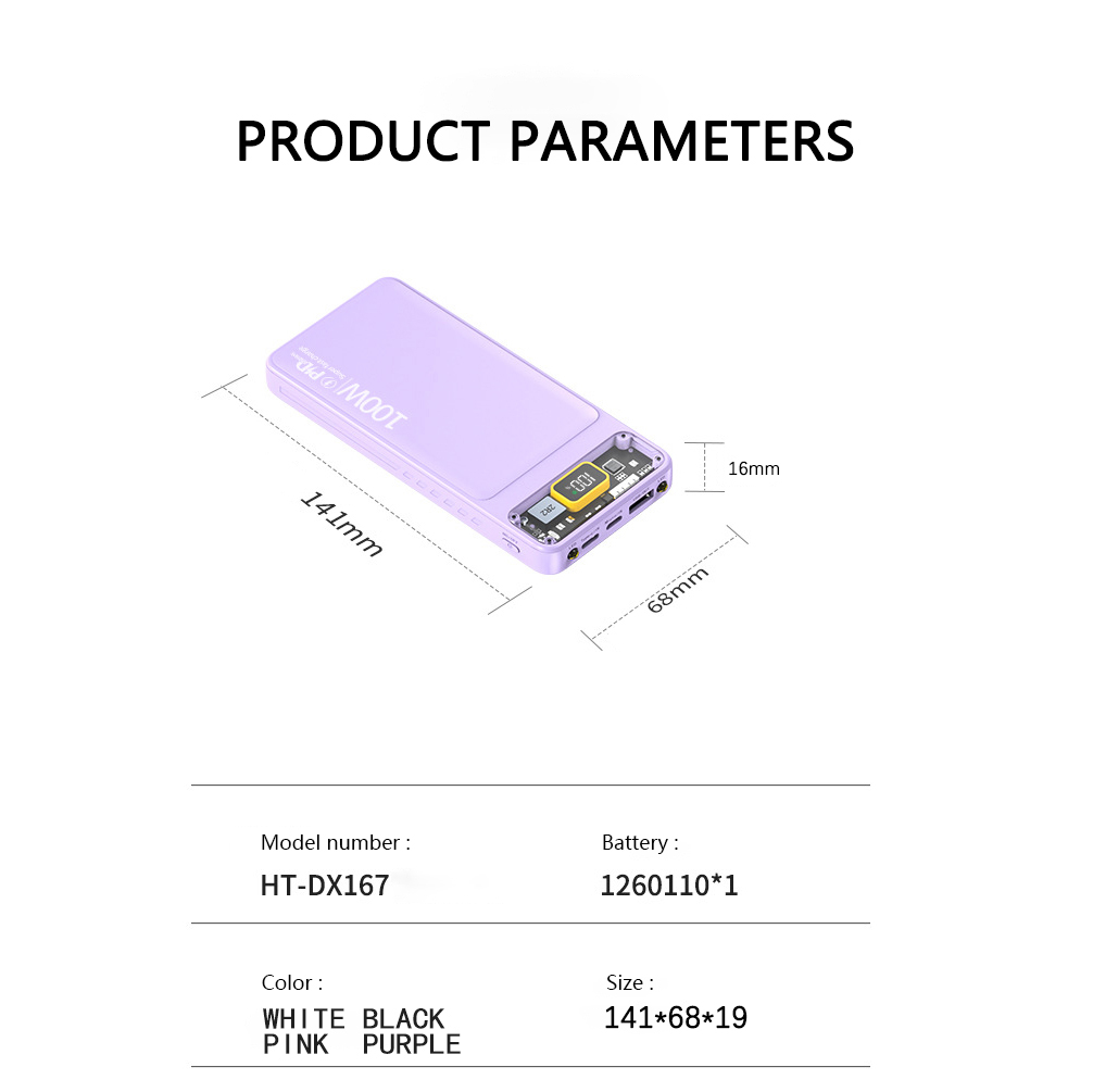 【READY STOCK】100W Powerbank Fast Charging Portable Charger Portable ...