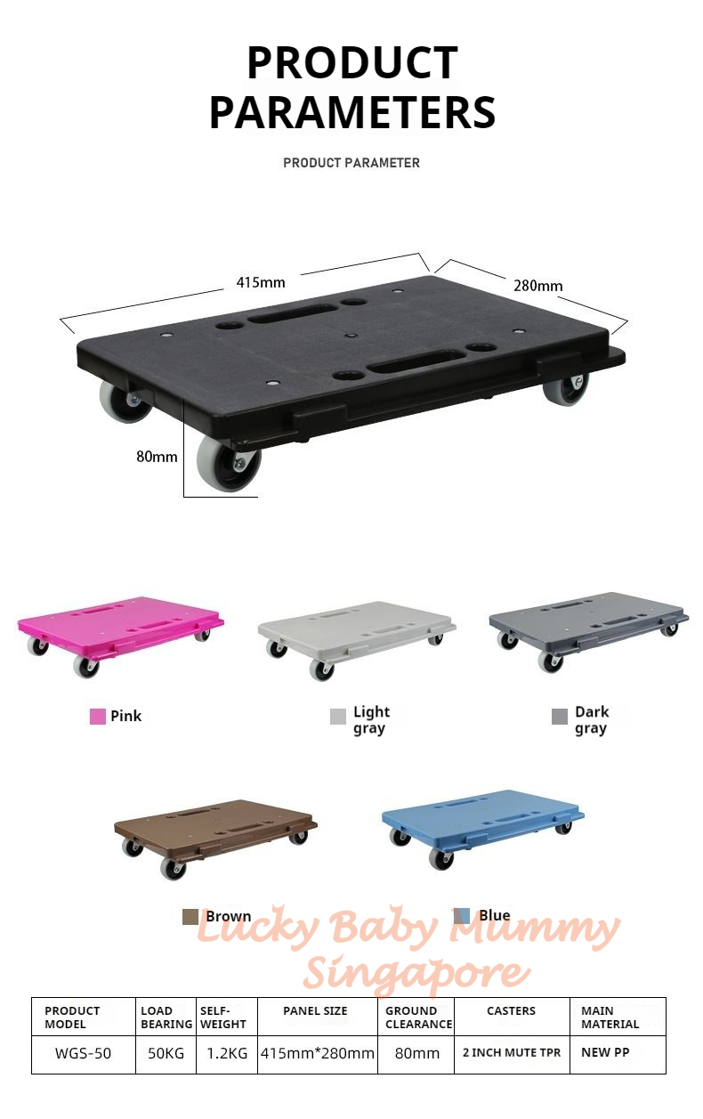 Polypropylene Wheeled Platform / Connectable Turtle Trolley / Portable ...