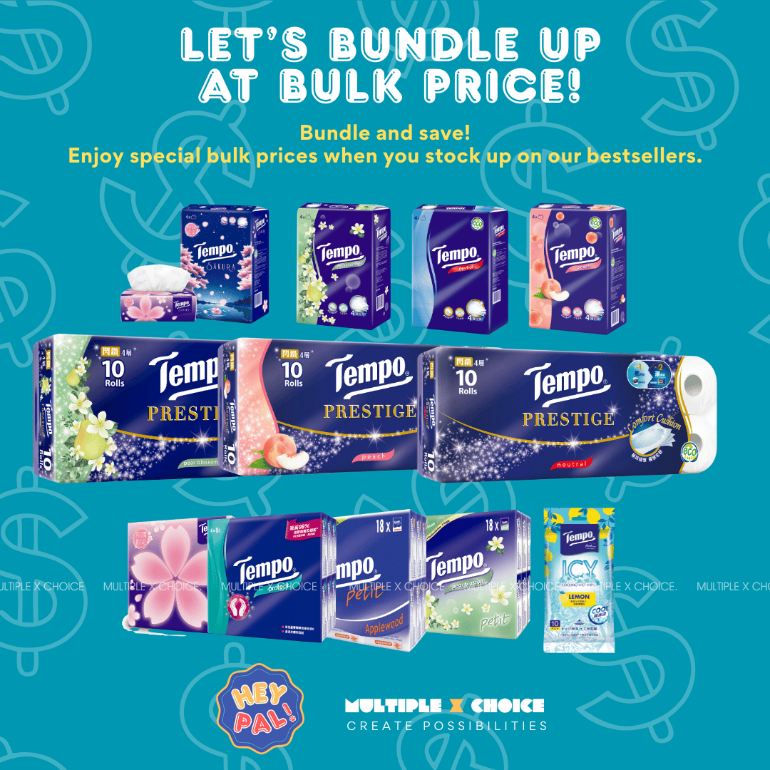 TEMPO 4 Ply Tissue Paper Value Bundle, Soft Natural Facial Pocket ...