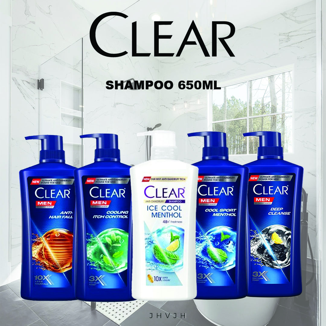 CLEAR MEN'S SHAMPOO 650ML - ANTI HAIR FALL / COOL SPORT MENTHOL ...