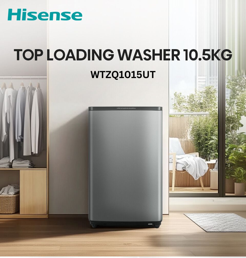 Hisense 10.5kg Top Load Washing Machine, C Series, WTZQ1015UT, Top Load ...