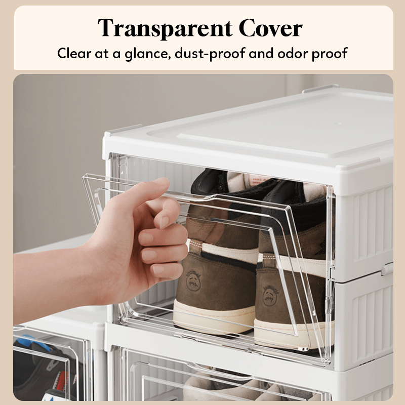 🇸🇬[SG ] Foldable Shoe Storage Box No Installation/Stackable Shoe Rack ...