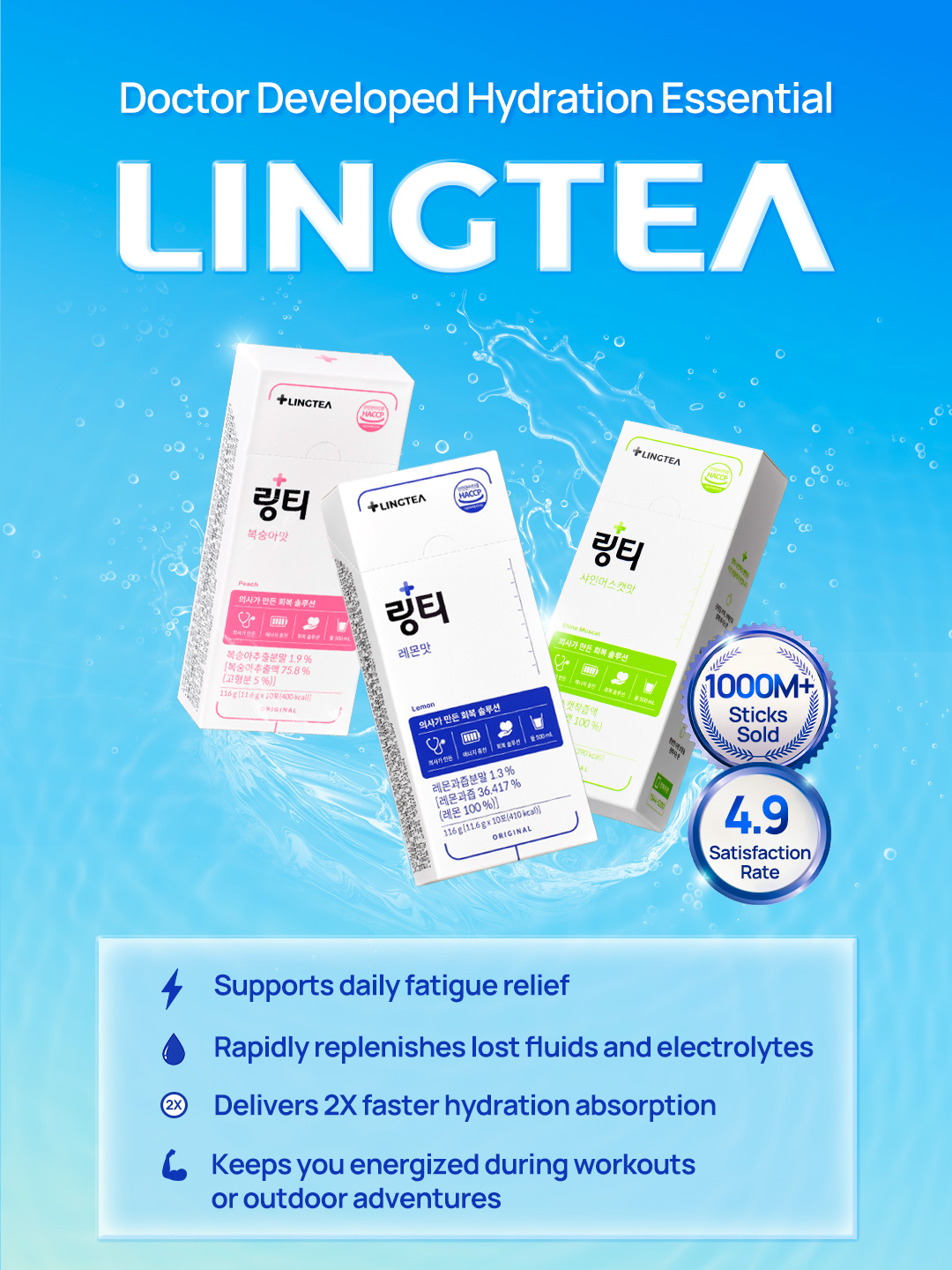 [LINGTEA official] Lingtea Original 2 Boxes 20 packets Set/Korean Health Snacks/Oral IV Solution ...