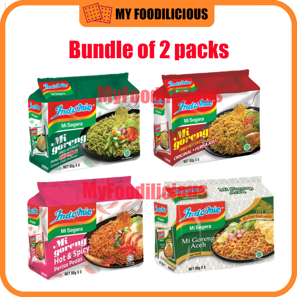 Indomie Mi Goreng Green Chili/Hot & Spicy/Original/Aceh 85g x 5packs ...