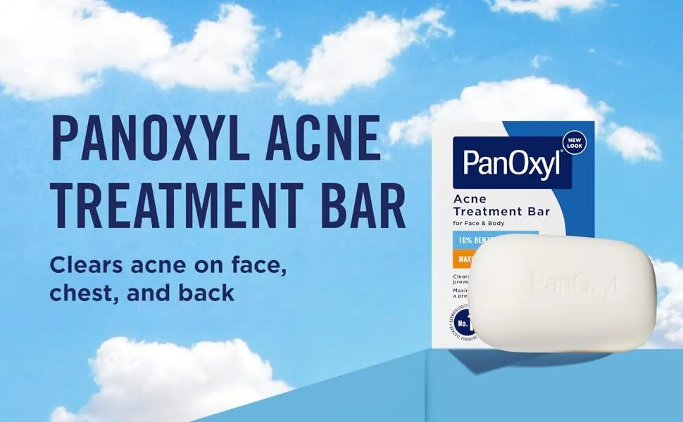 PanOxyl Acne Treatment Face & Body Bar Soap 10% Benzoyl Peroxide ...