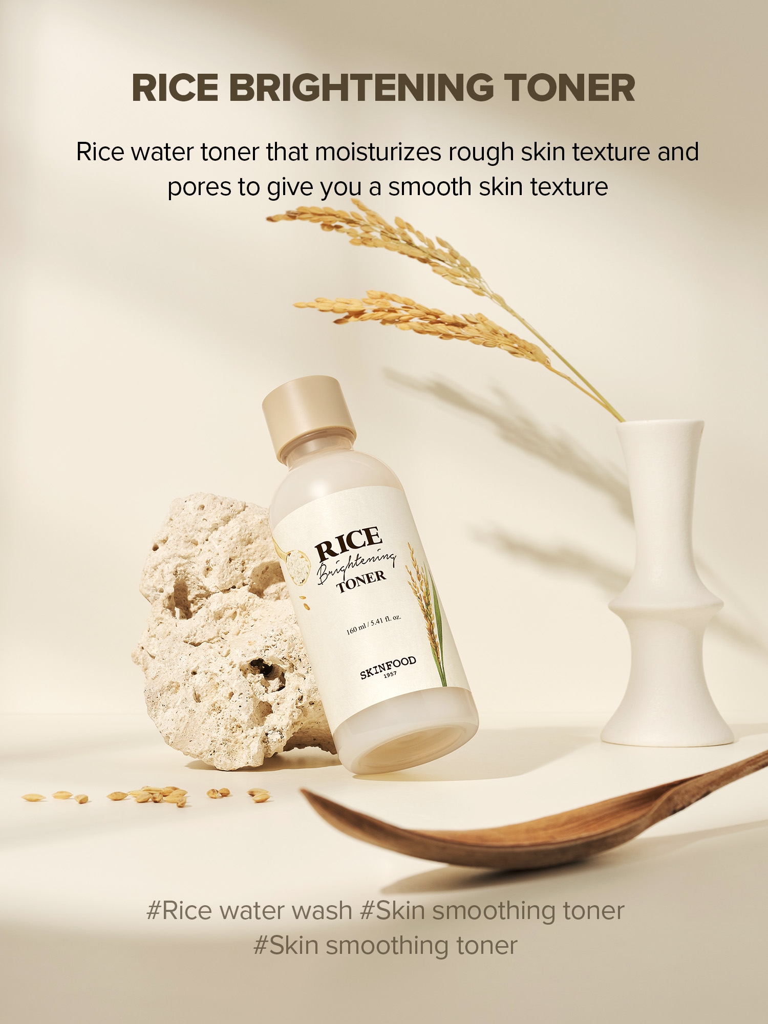 [SKINFOOD Official] Rice Brightening Toner 160ml / Radiant glow / Pore ...