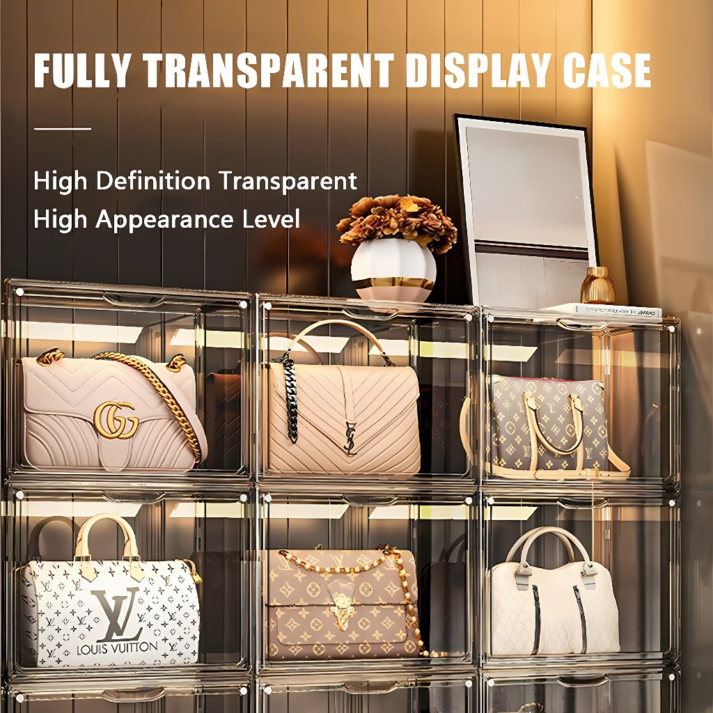 Bag Display Storage Box Organiser Transparent Bag Box Magnetic ...