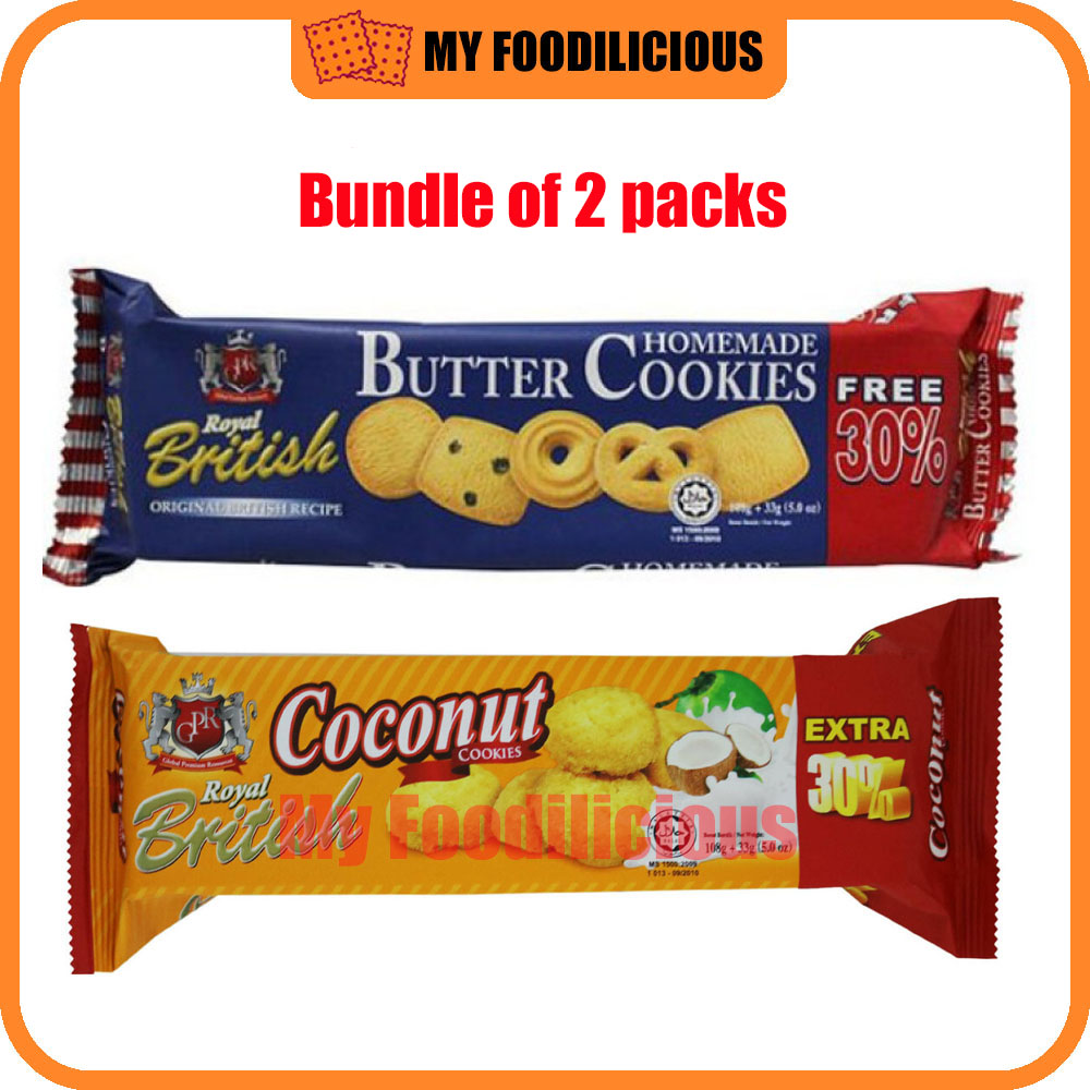 GPR Royal British Homemade Butter Cookies - 108g Coconut/Butter Cookies ...
