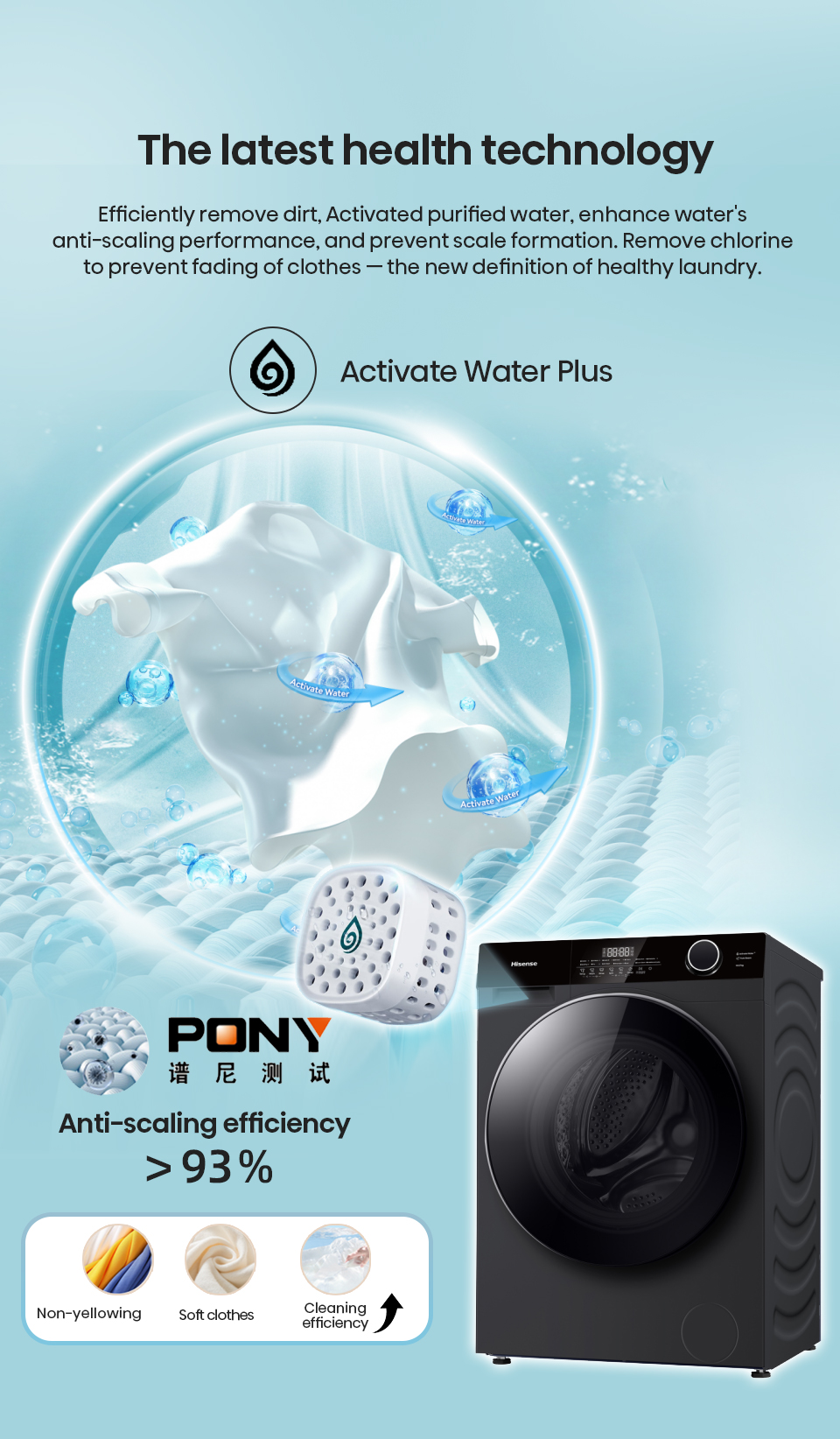 Hisense 10.5kg Front Load Washing Machine, SE Series, WF105M3, Front ...