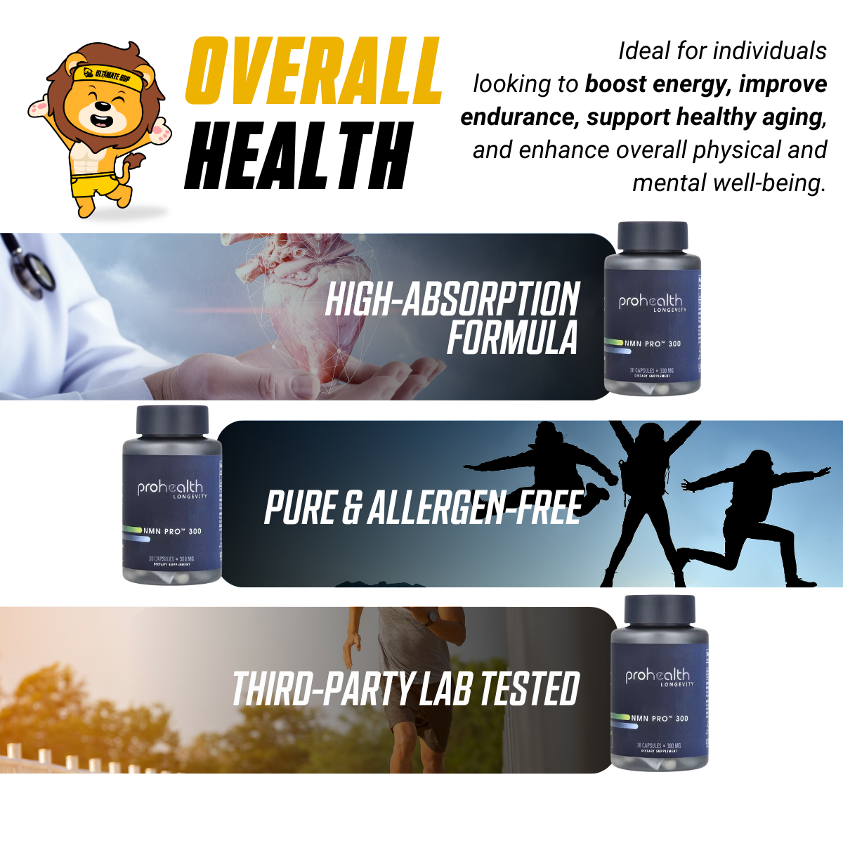 ProHealth Longevity, NMN Pro 300 - Anti Aging Effects, Longevity ...