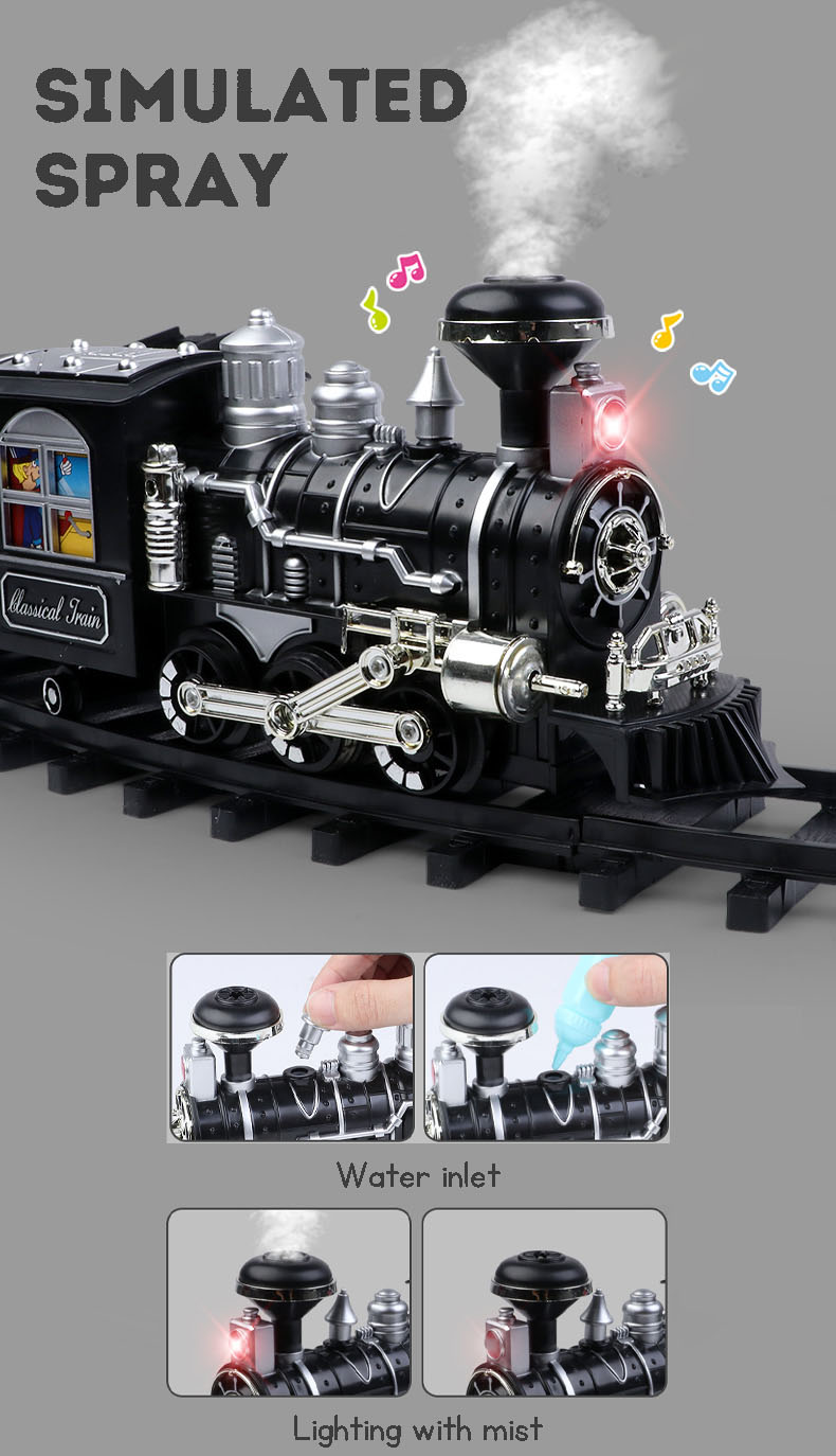 Childrens Remote Control Steam Train Toys For Boys Girls Electric Train ...