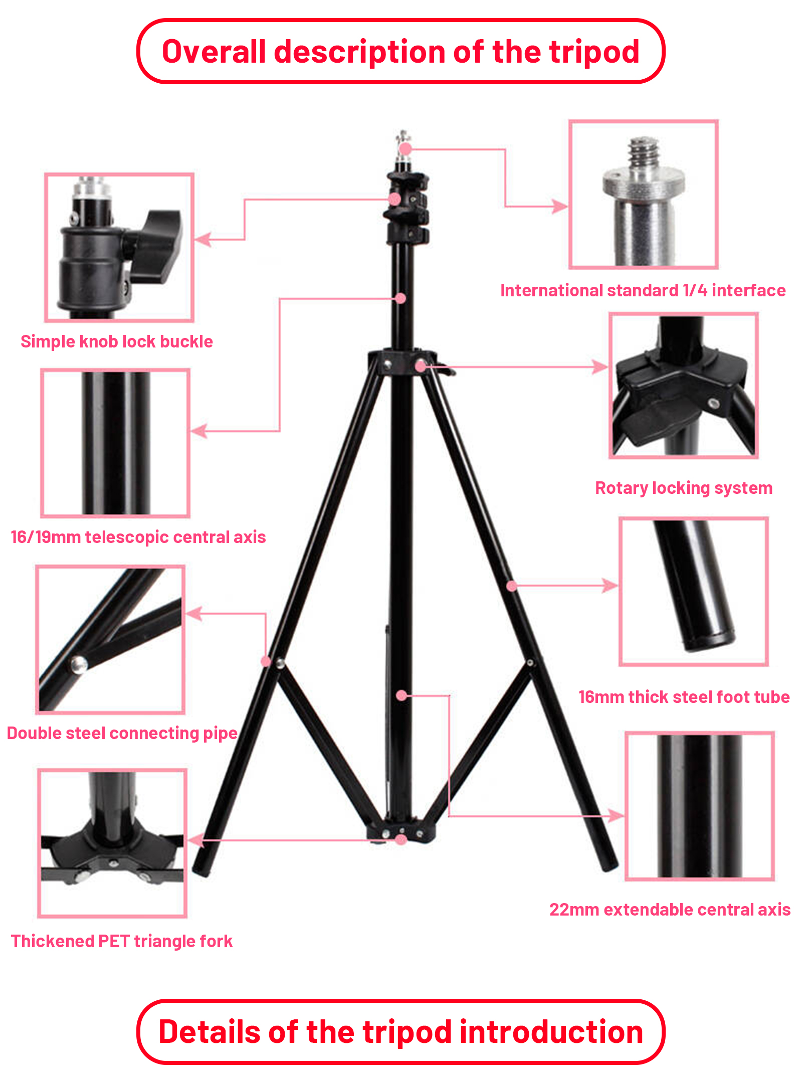 [ SG Ready Stock]Tripod Stand 210cm Adjustable Live Camera Stand ...