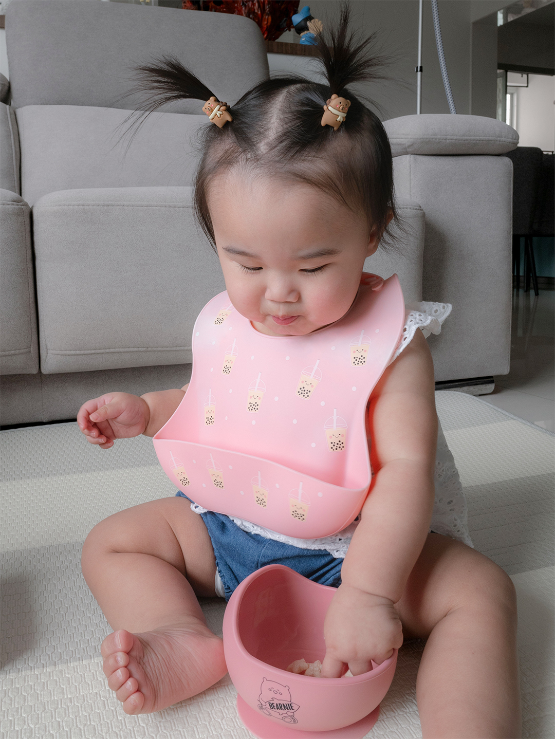 [LITTLE BEARNIE] Silicon Bib - Boba/Bubble Tea Design (Available in 3 ...