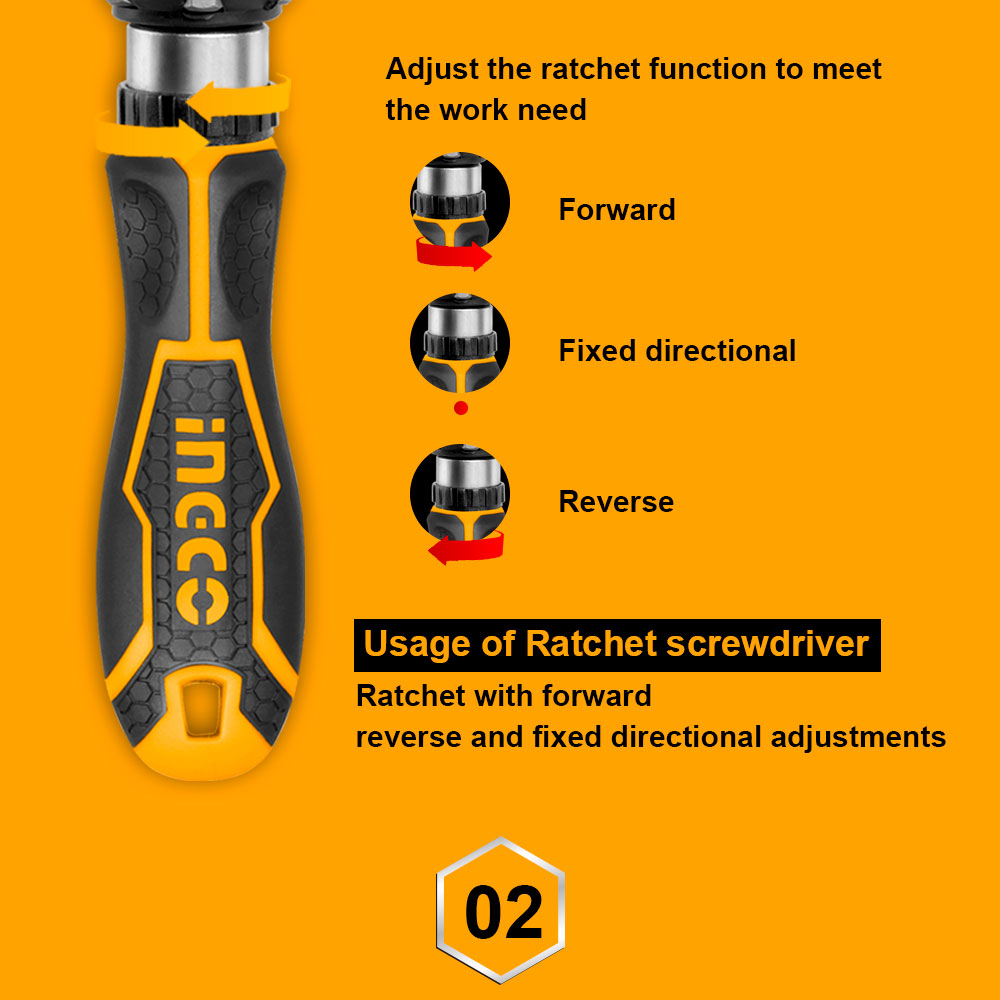 INGCO 8 Pcs ratchet screwdriver set AKISD0808 | Shopee Singapore
