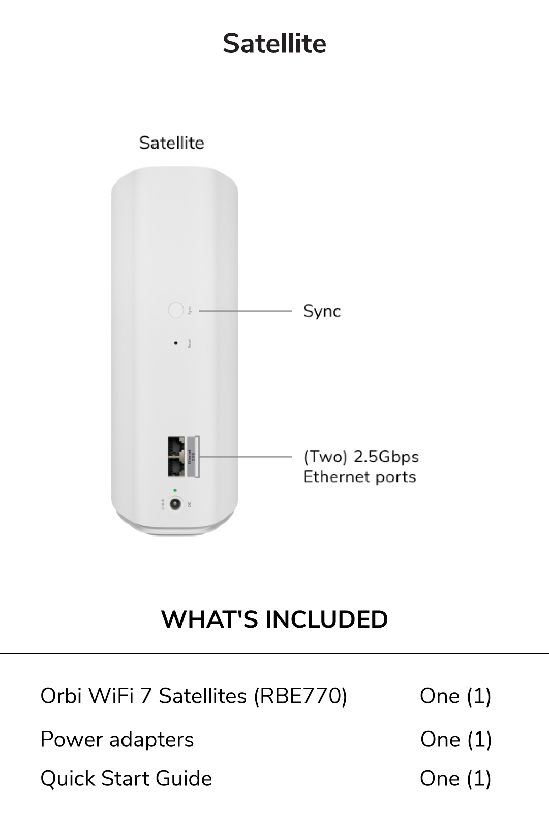 NETGEAR Orbi 770 (RBE770) WiFi 7 Mesh Add-on Satellite: Works with ...