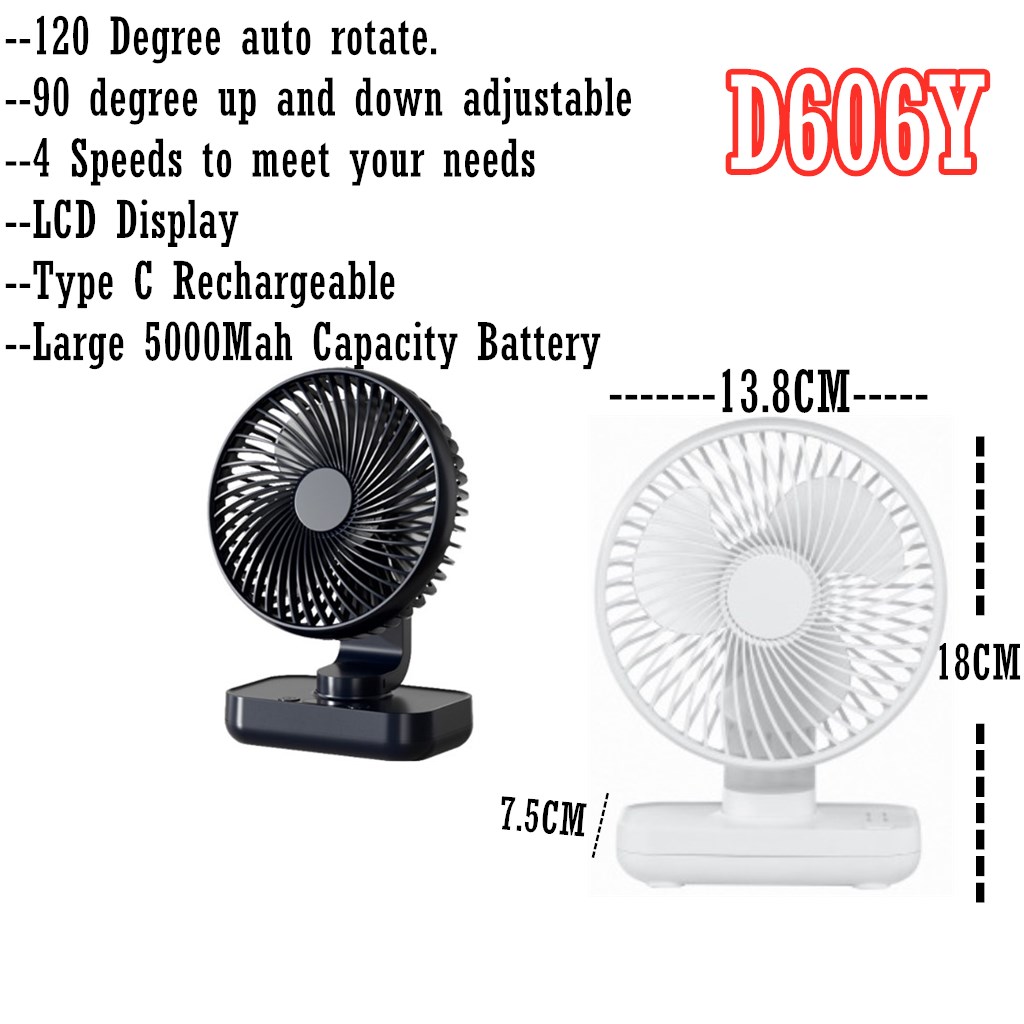 SG Seller Portable Wireless Auto Rotate Fan USB Rechargeable Fan ...
