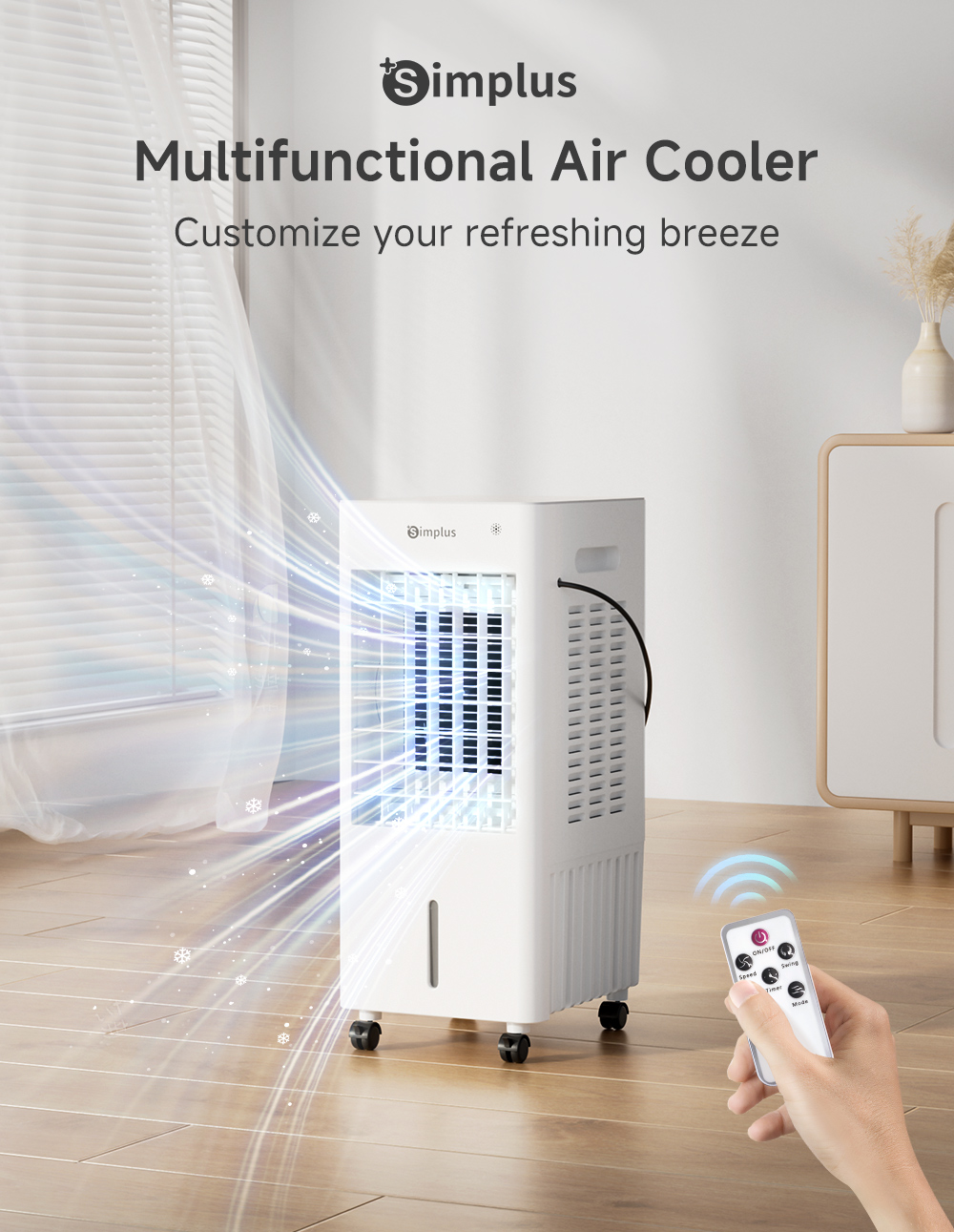 Simplus Air Cooler | 10L Water Tank | 8M Distance Airflow | Remote ...