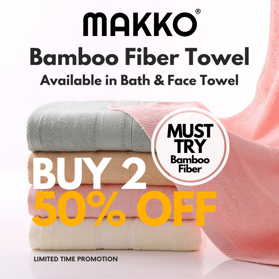 MAKKO Bamboo Fiber Bath and Face Towel ★ BUY 2 at 50% OFF ★ Limited ...