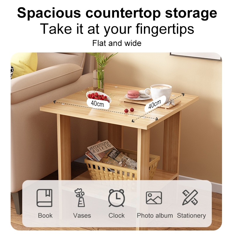 OSUM Small Table Sofa Square Side Table Small Apartment Coffee Table ...