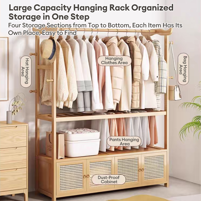 ⚡RADIANT Multifunctional Coat Rack Bedroom Wardrobe Standing Coat Rack ...