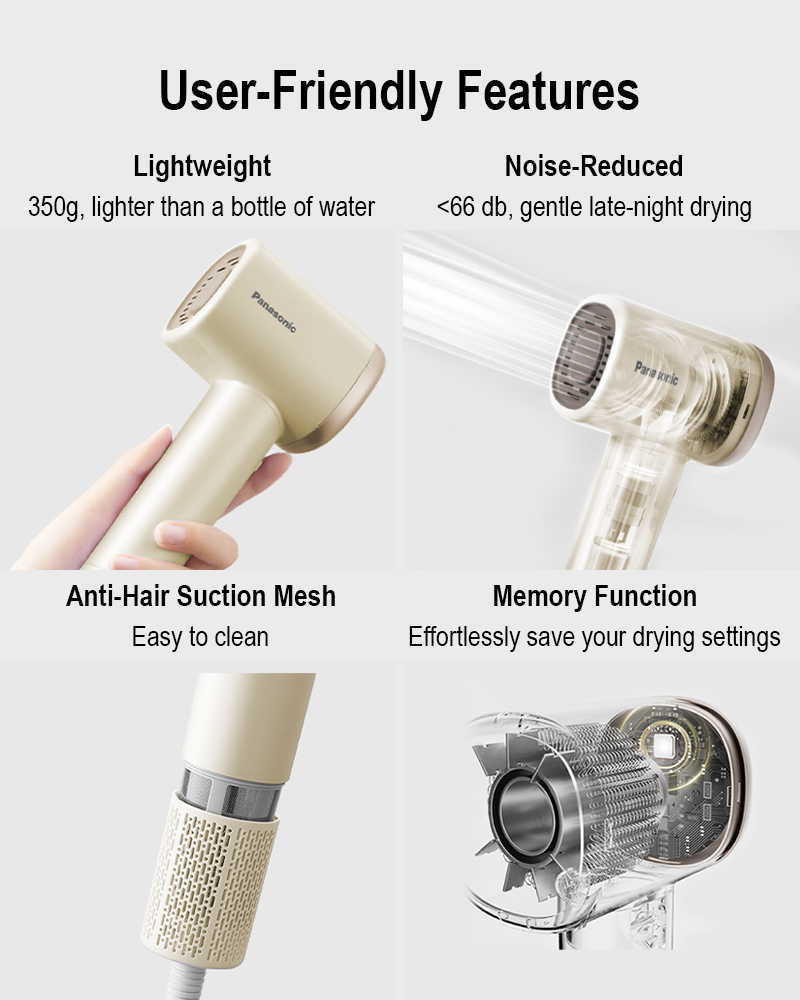 Panasonic 1500W Ionity Hair Dryer EH-NE6M Powerful Airflow Silky Smooth ...