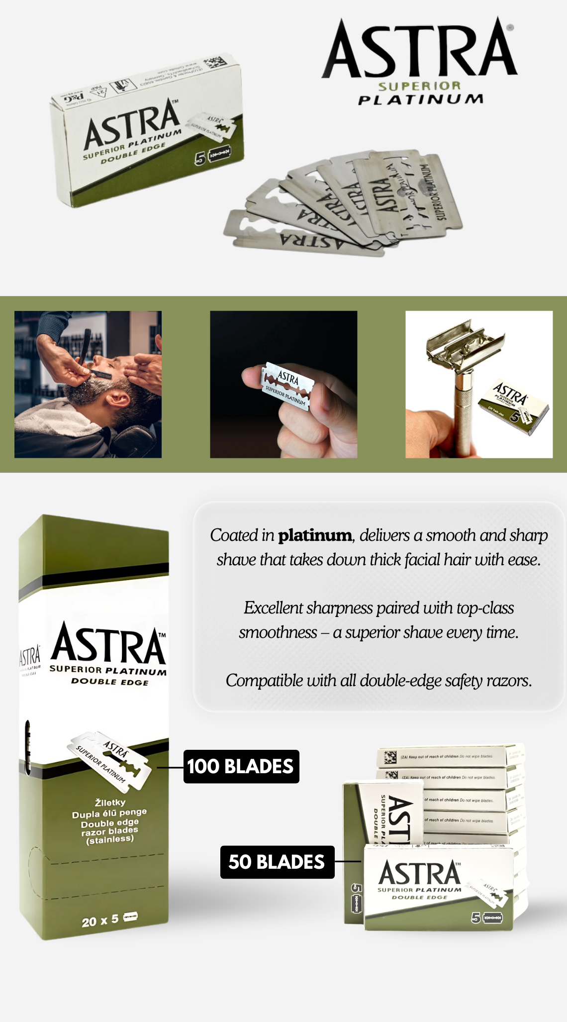 50 Blades of ASTRA Superior Stainless / 50 & 100 Blades of ASTRA ...