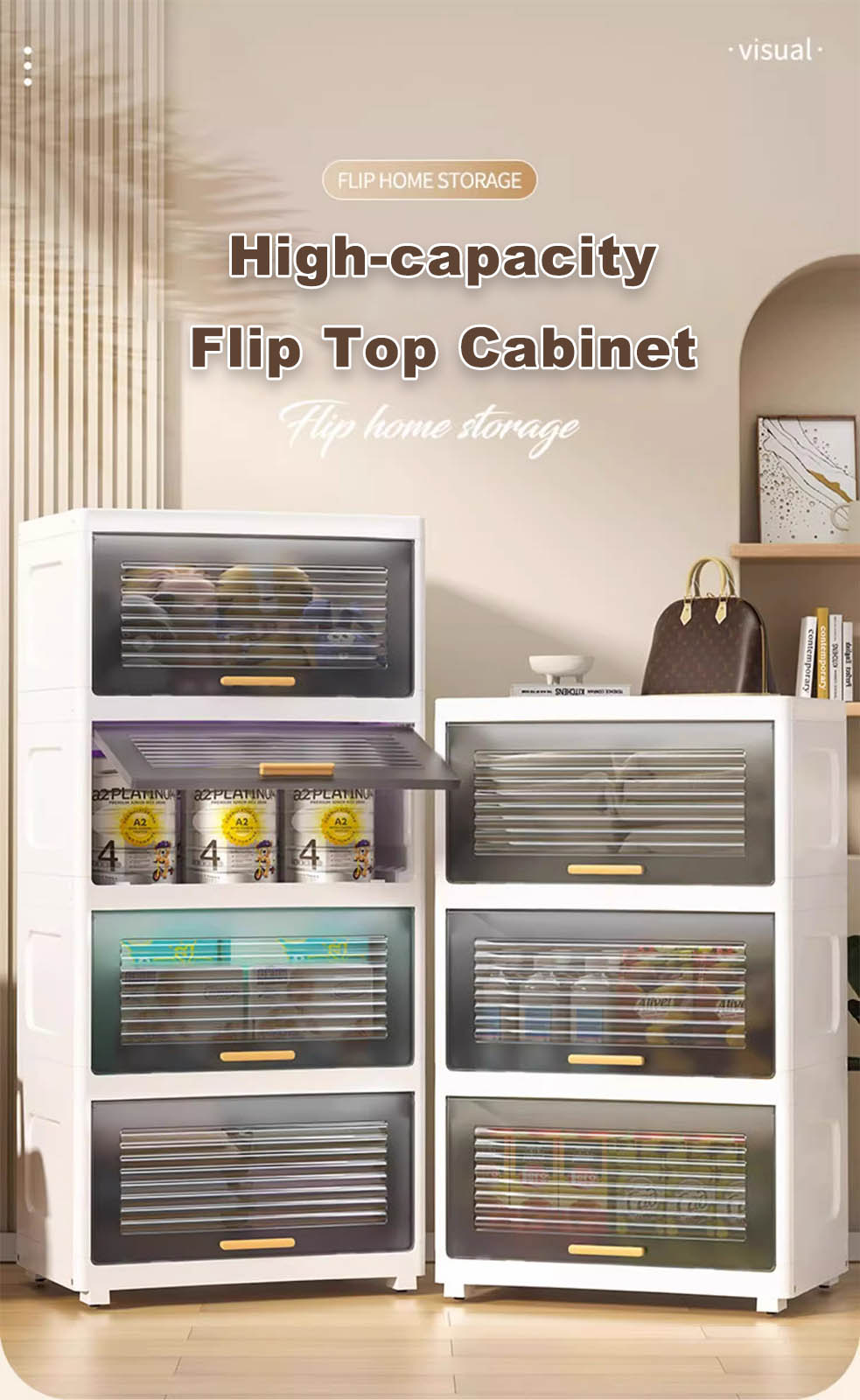 Salvo Flip Top Cabinet Transparent Storage Drawer Cabinet kitchen ...