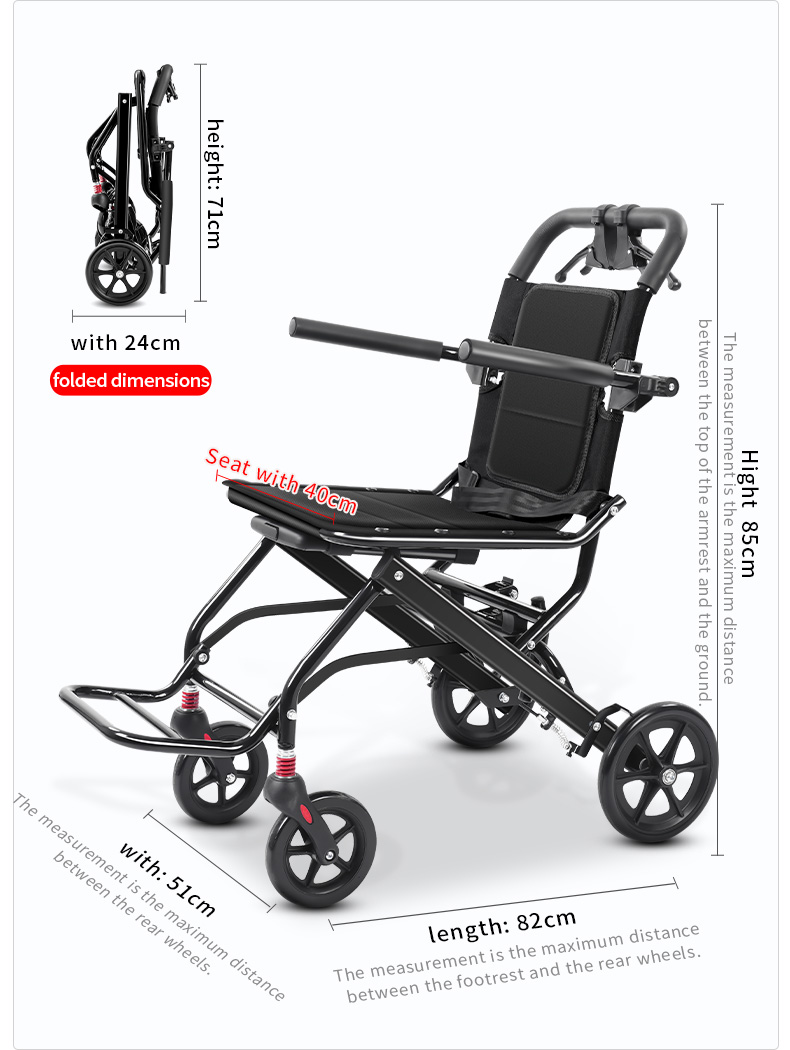 KANEBIO Lightweight Foldable Wheelchair Pushchair | Ultra Compact, Easy ...