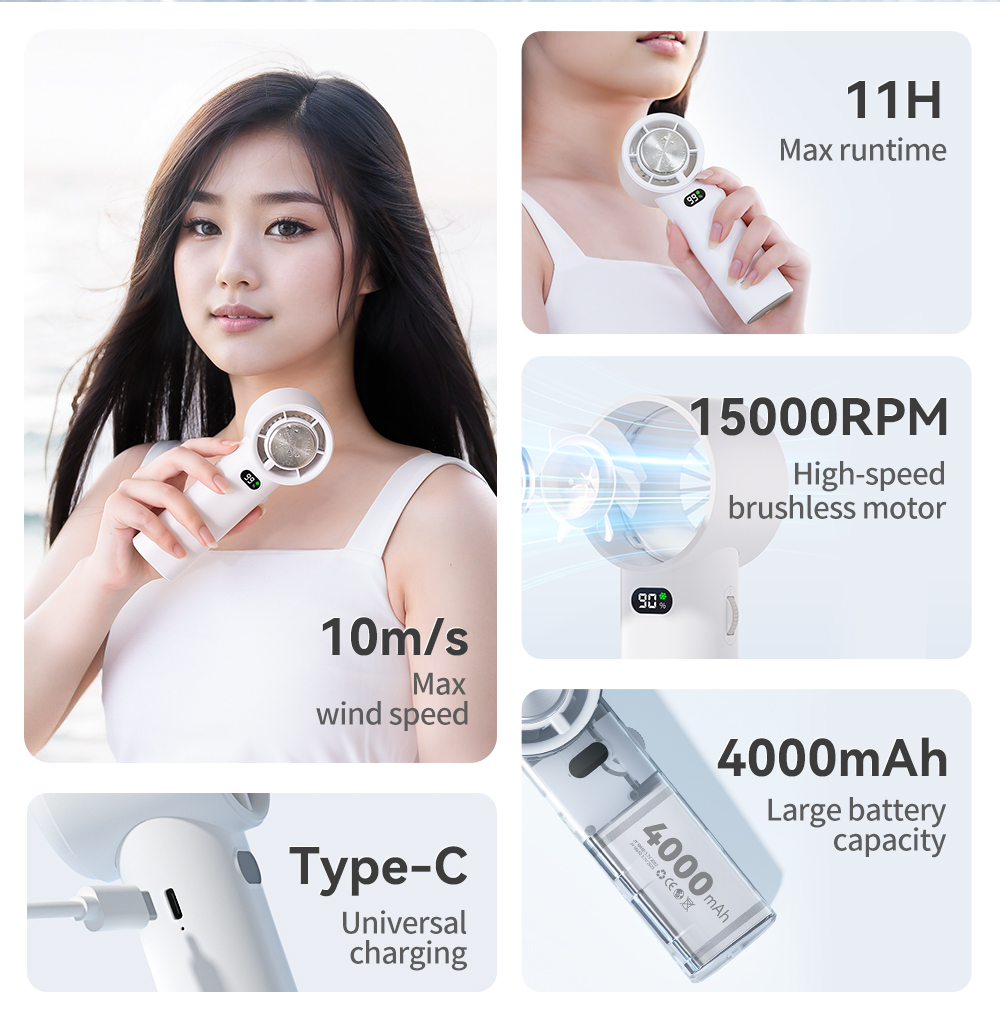 Simplus Portable Fan | Mini Handheld Fan | 100 Speed Levels | Ice ...