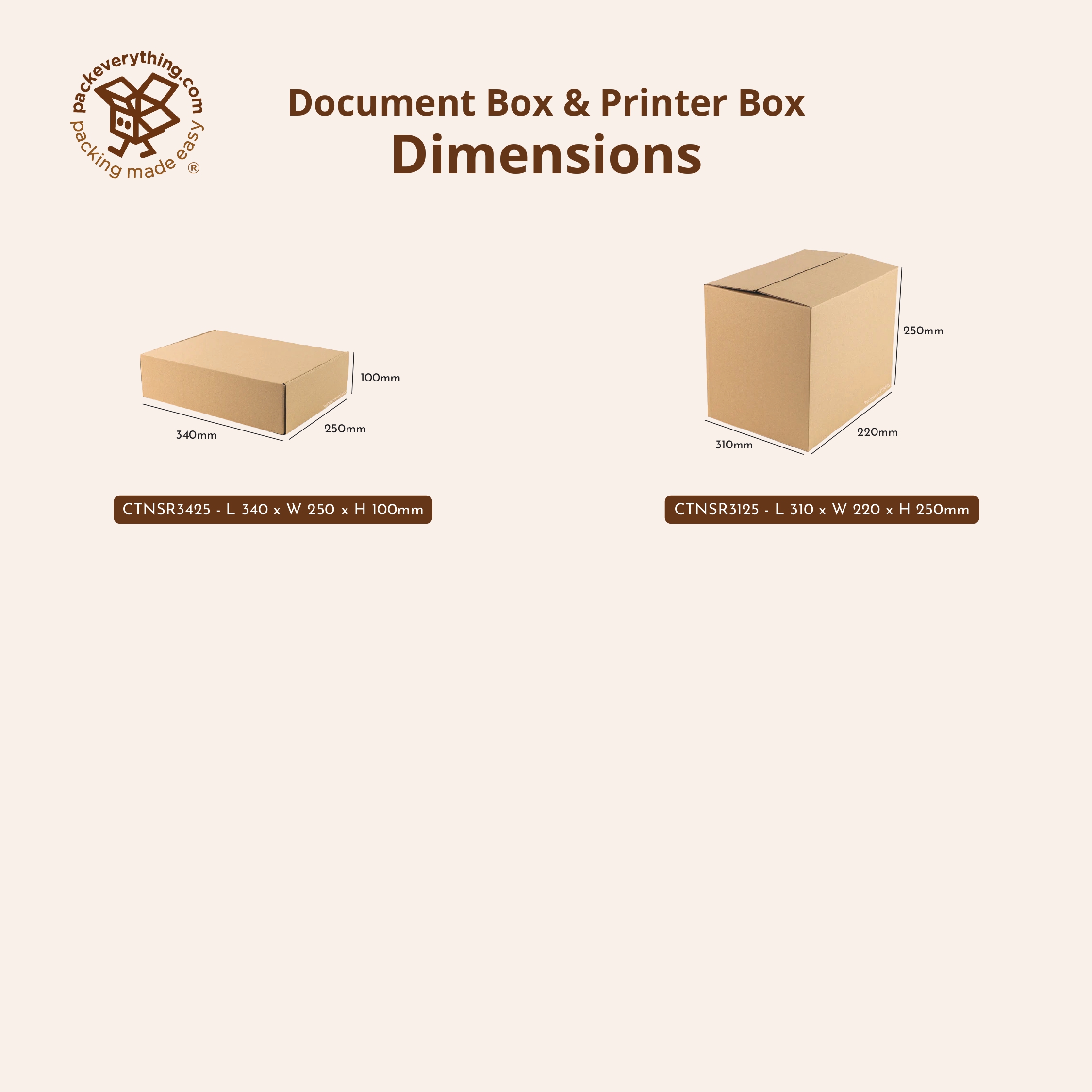 PACKEVERYTHING Document Box | Printer A4 Size Box | Courier Shipping ...