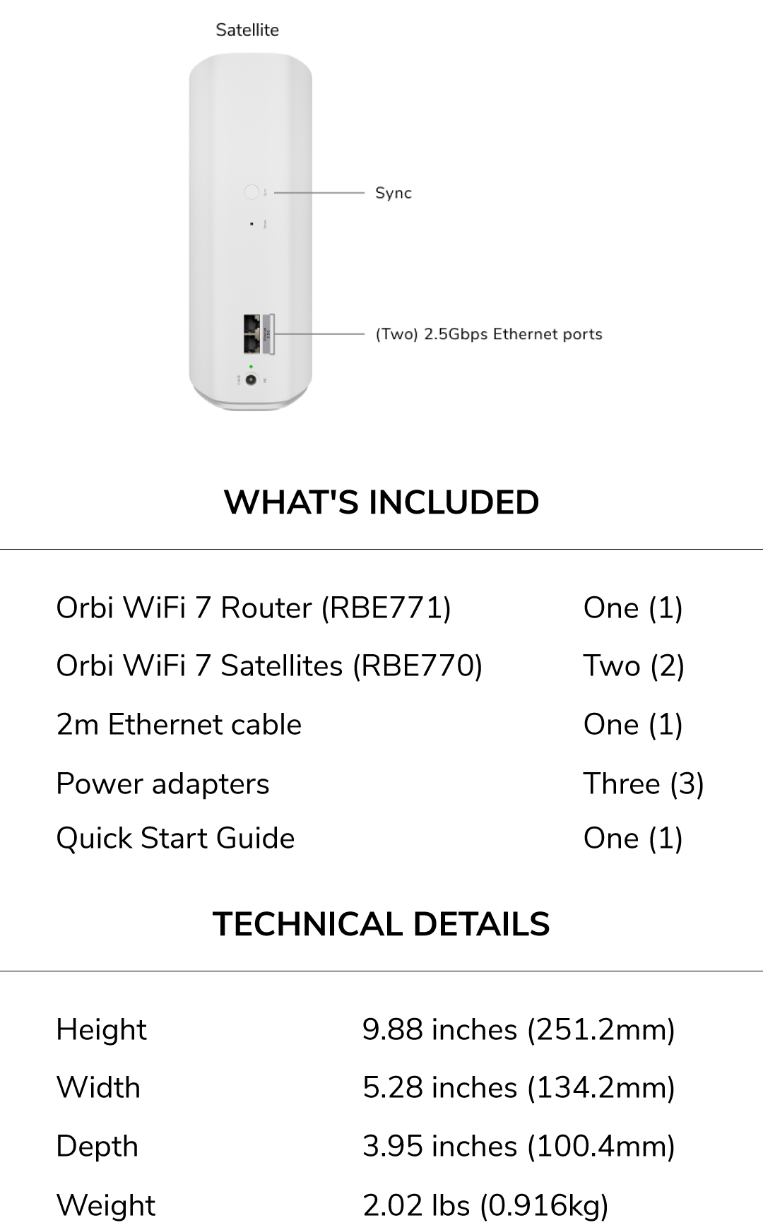 NETGEAR Orbi 770 (RBE773) WiFi 7 Mesh System: 3-Pack, Tri-Band, Up to ...