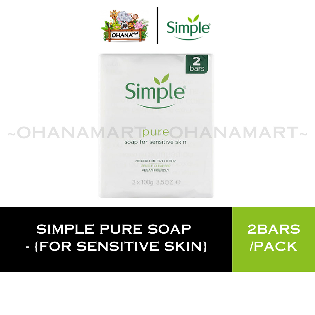 SIMPLE® Pure Soap Bar Gentle Cleanser for Sensitive Skin (No Perfume ...