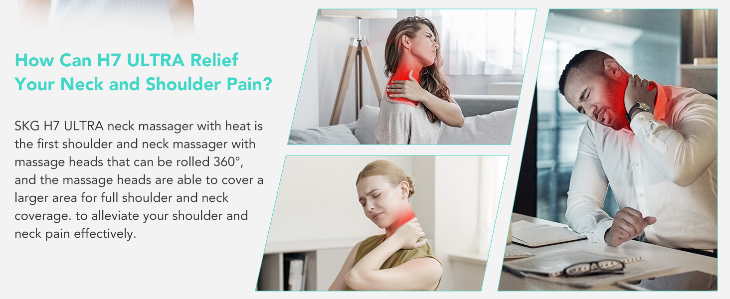 SKG H7 Ultra-E Neck & Shoulder Shiatsu Massager with Heat Pain Relief ...