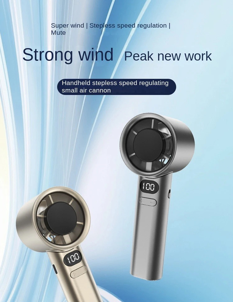 [SG] Portable Mini Jet Fan 120 Speeds Strong Wind Cooling USB Handheld ...