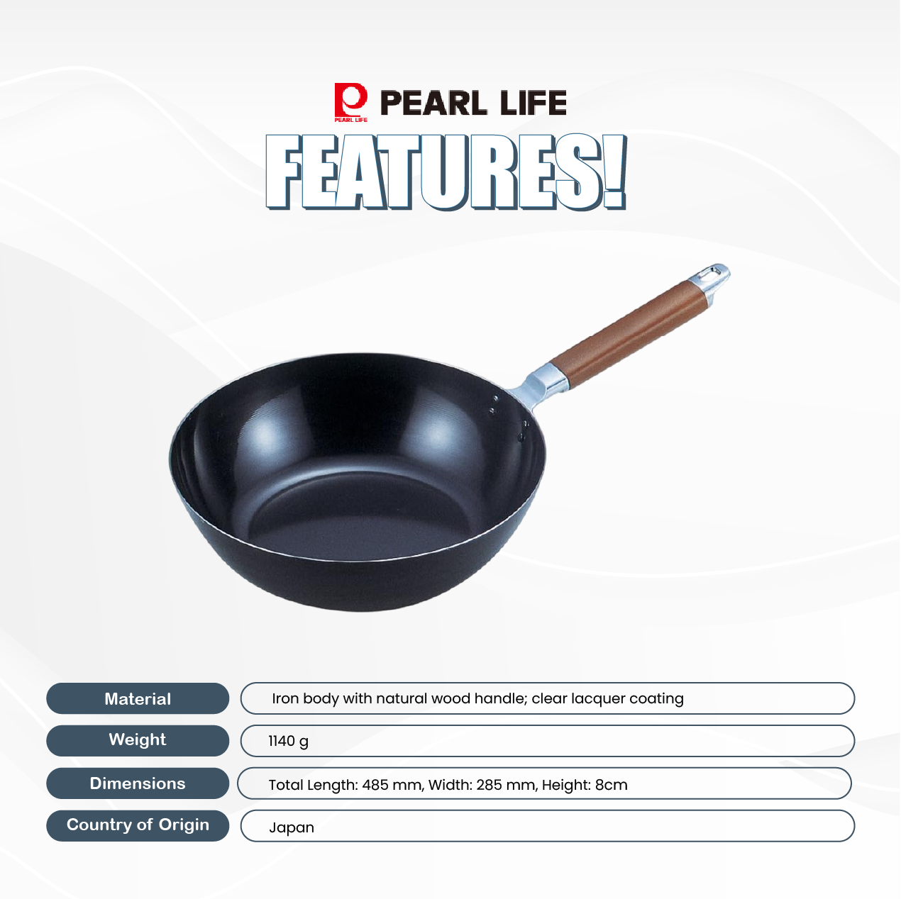 [Japan Made) Pearl Japan Cast Iron Wok 28cm - Uncoated Traditional Non ...