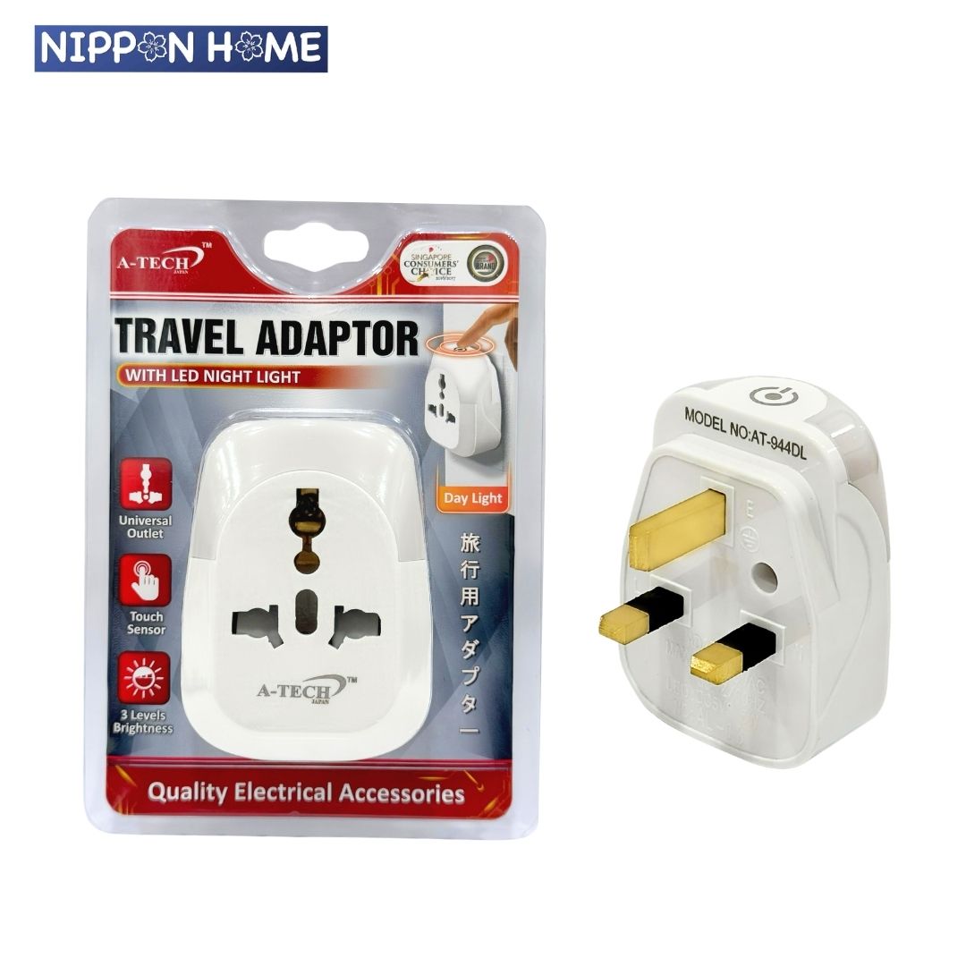 [ Electrical ] A-Tech Multi - Travel Adaptor With Touch Sensor LED ...