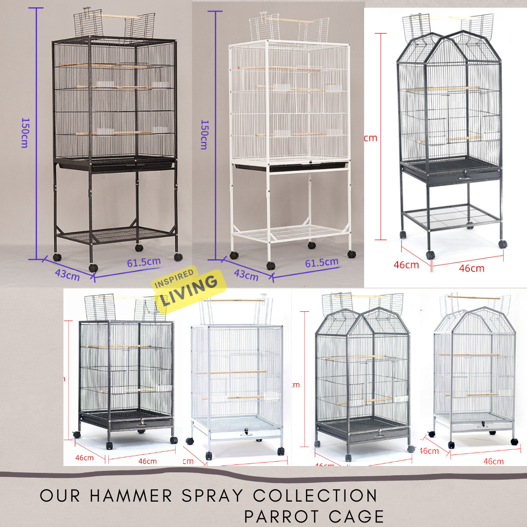 Bird Cage | Parrot Cage - Hammerspray Wrought Iron | Open Top Design ...
