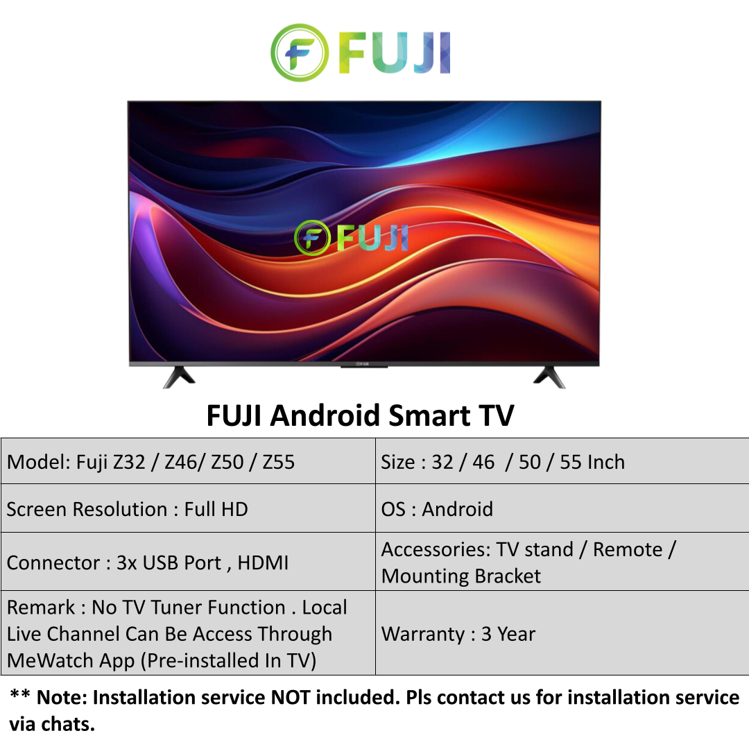Brand New Fuji Android Smart TV | Z46 | 46 Inch FHD | Slim Design | Premium Quality | Local SG ...