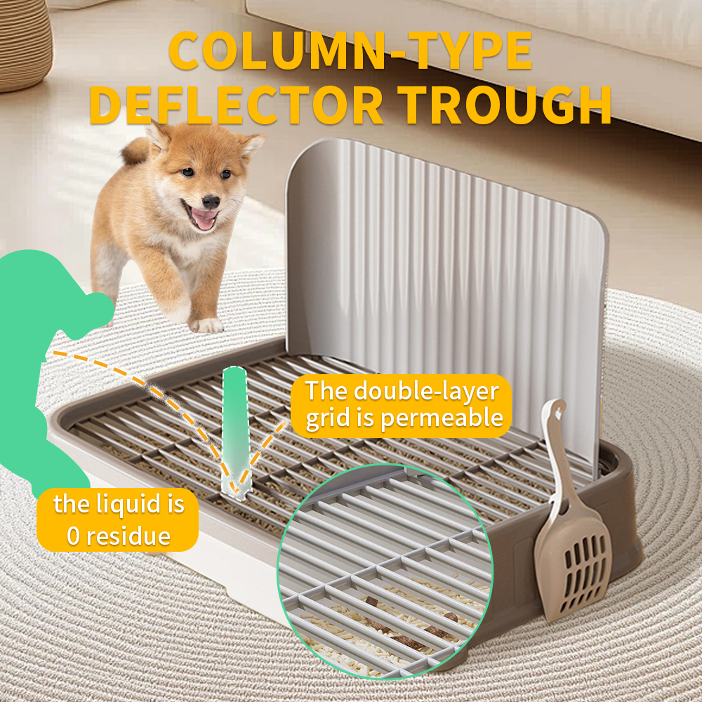 LDECO Indoor Dog Pee Tray With Wall Puppy Training Tray Dog Toilet Pee ...