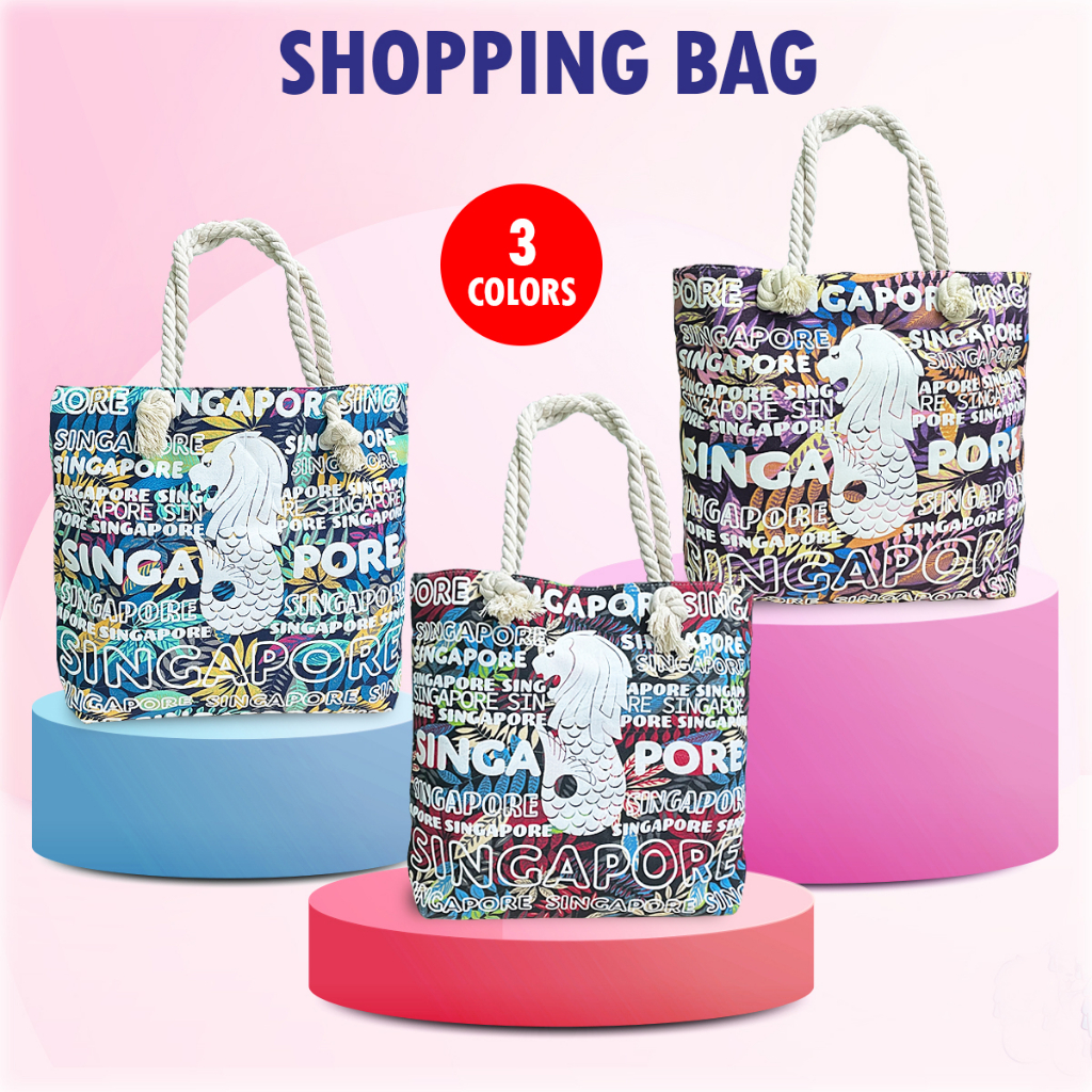 [SG Ready Stock] Linen Shopping Bag*Singapore Souvenir | Shopee Singapore