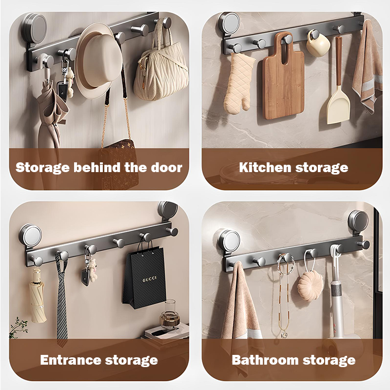 【NDD Delivery】Drill Free Door Hanger Hooks Suction Cup Hook Clothes ...