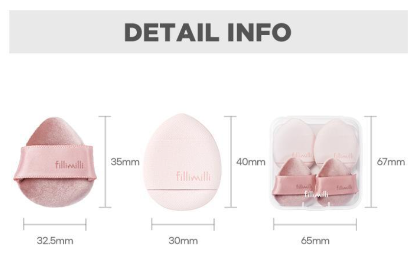 🇰🇷 [Fillimilli] Mini Tapping Puff 4P (Base & Blush) Olive Young Korea ...