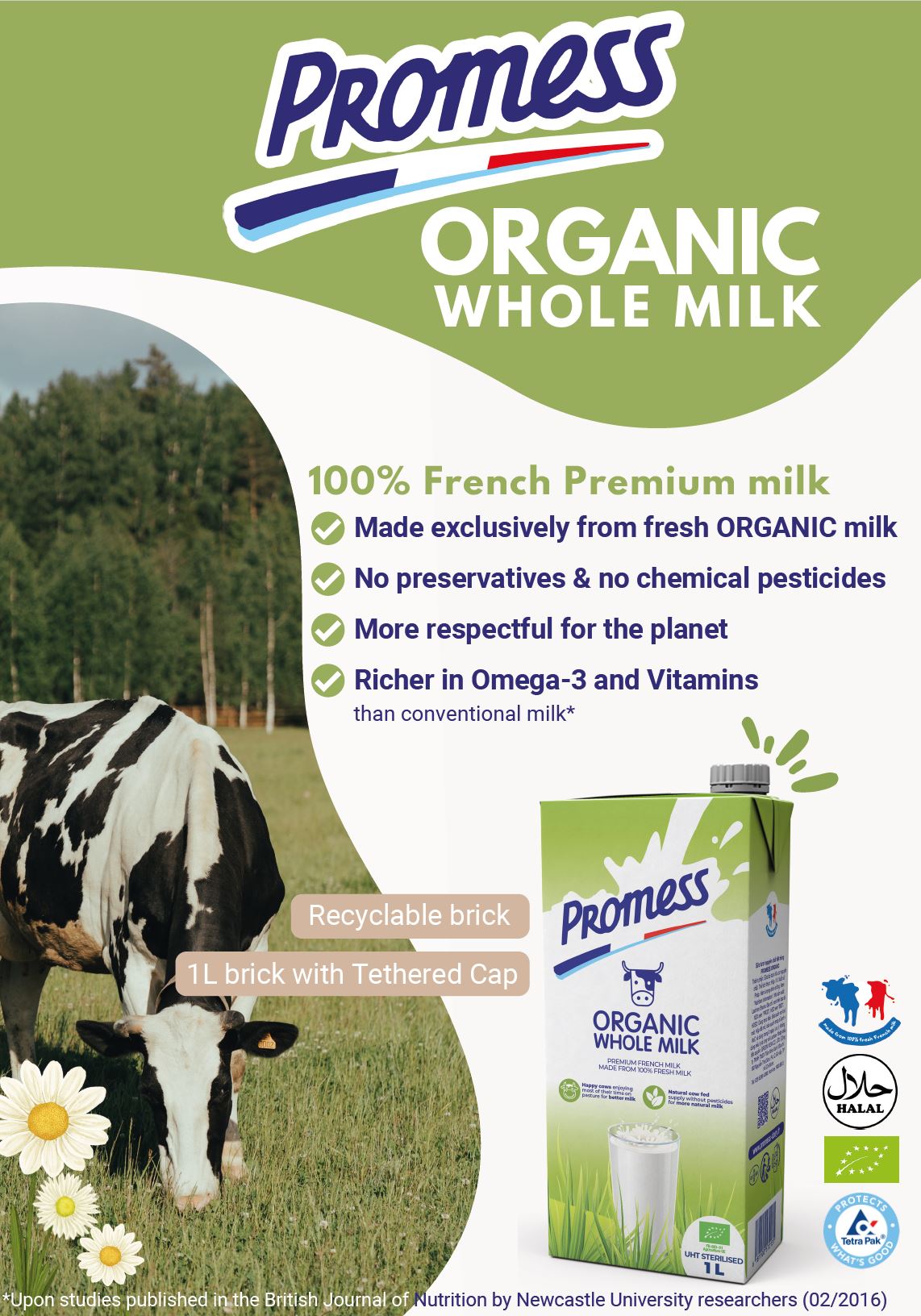 [PRE-ORDER] Promess™ Organic UHT Full Cream Fresh Milk - Made in France ...