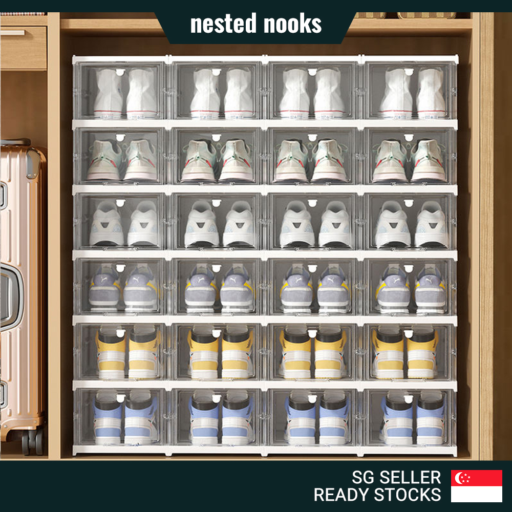 Foldable Shoe Box Installation Free Stackable Shoe Rack Storage Box ...