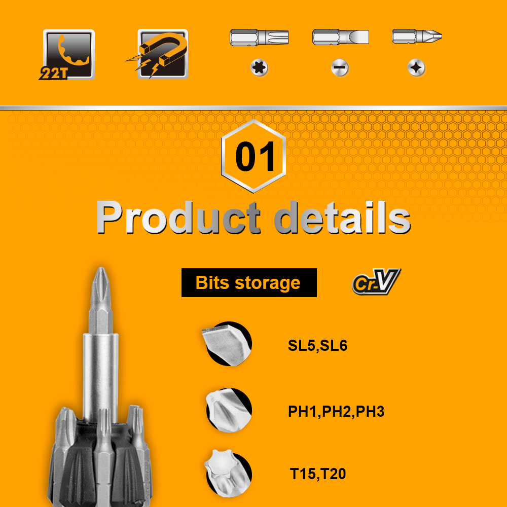 INGCO 8 Pcs ratchet screwdriver set AKISD0808 | Shopee Singapore