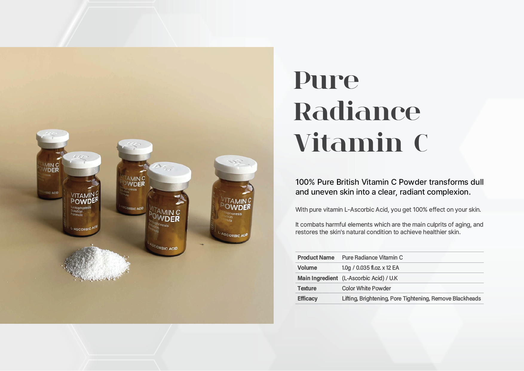 [DR. EUN AE] Pure Radiance Vitamin C Powder + Tonic Set (1g x 12 vials ...