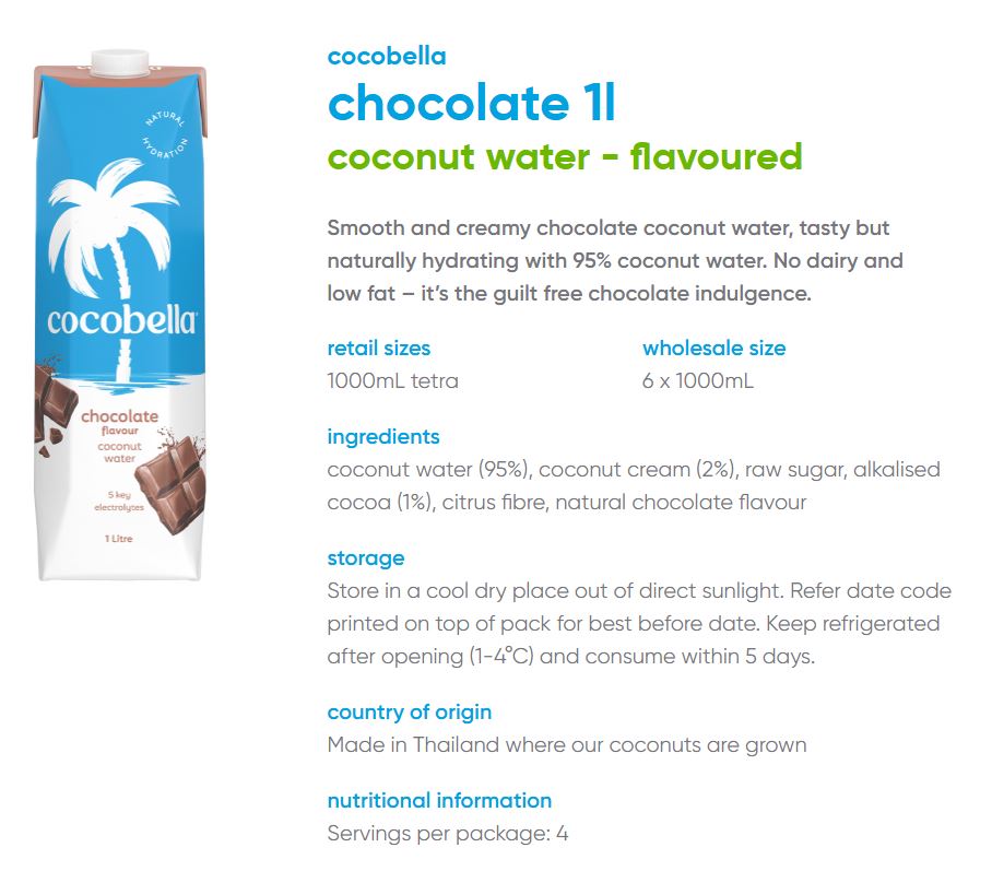[Bundle of 6] COCOBELLA Coconut Water 1L| No.1 Brand in Aus | Pure ...