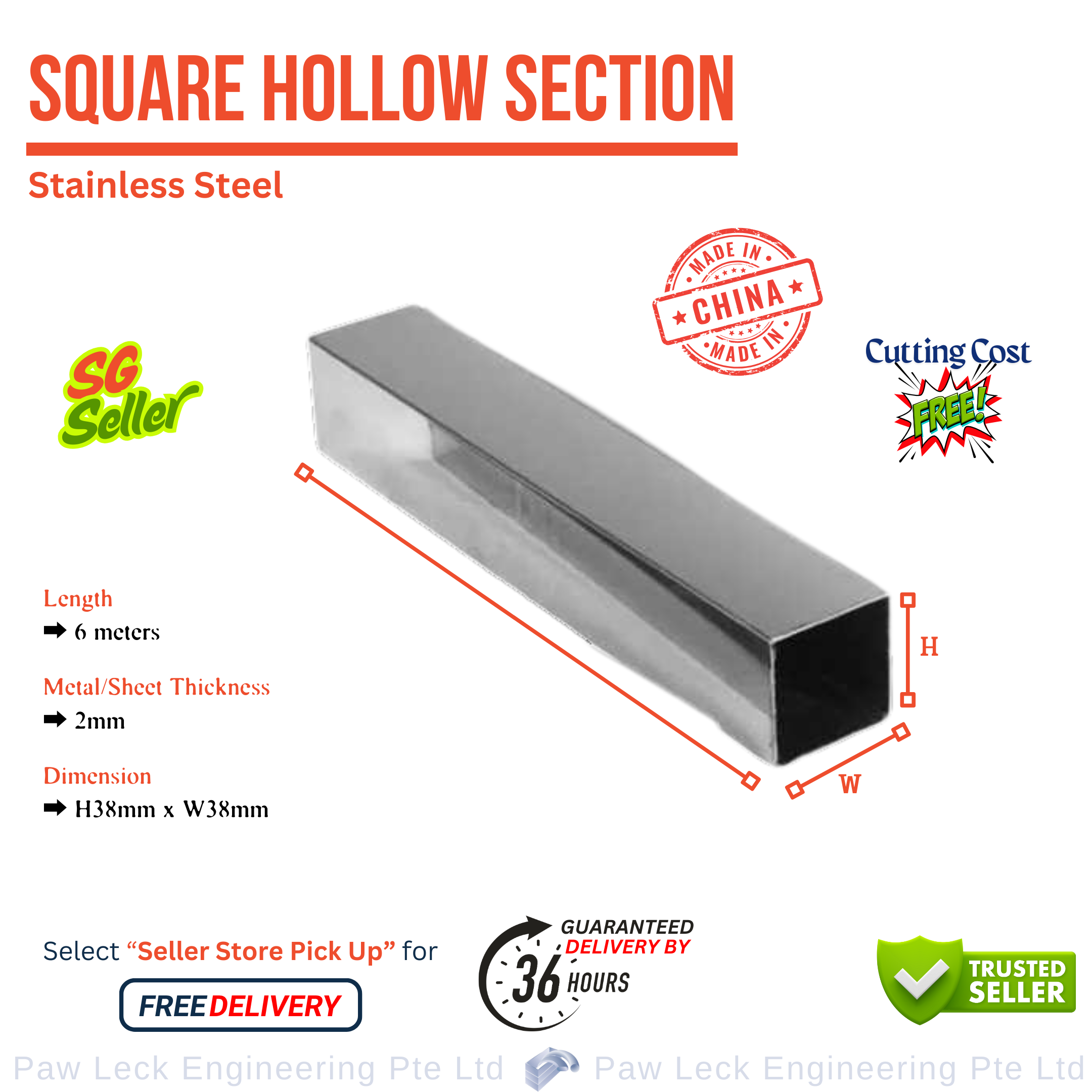 Hollow Section SS Hollow Section Stainless Steel Square Hollow Section ...