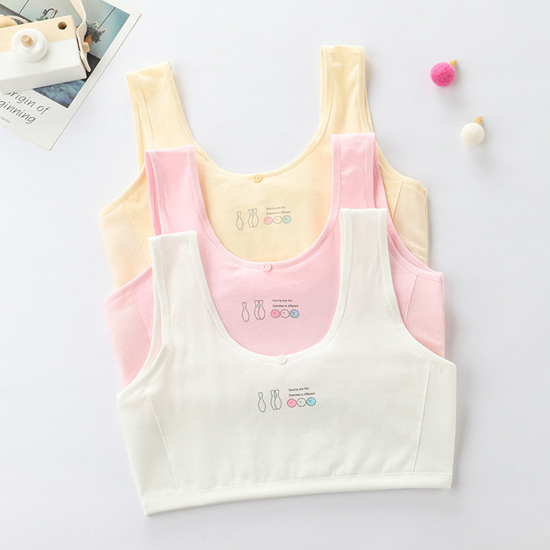 【SG】Girls Training Bra Underwear Teenage Sports Bra Cotton Kids Vest ...